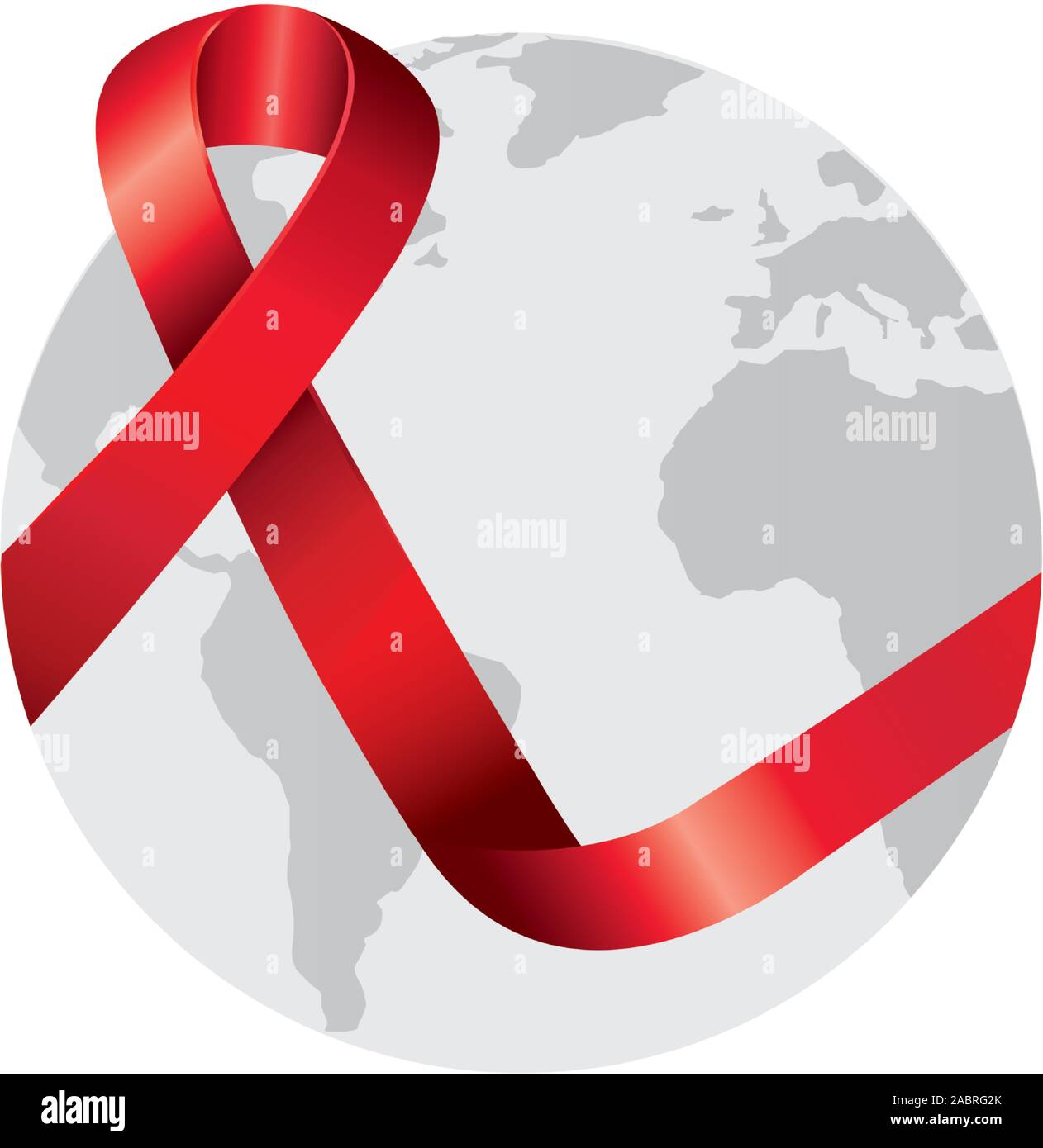 aids day awareness ribbon with planet earth Stock Vector Image & Art ...