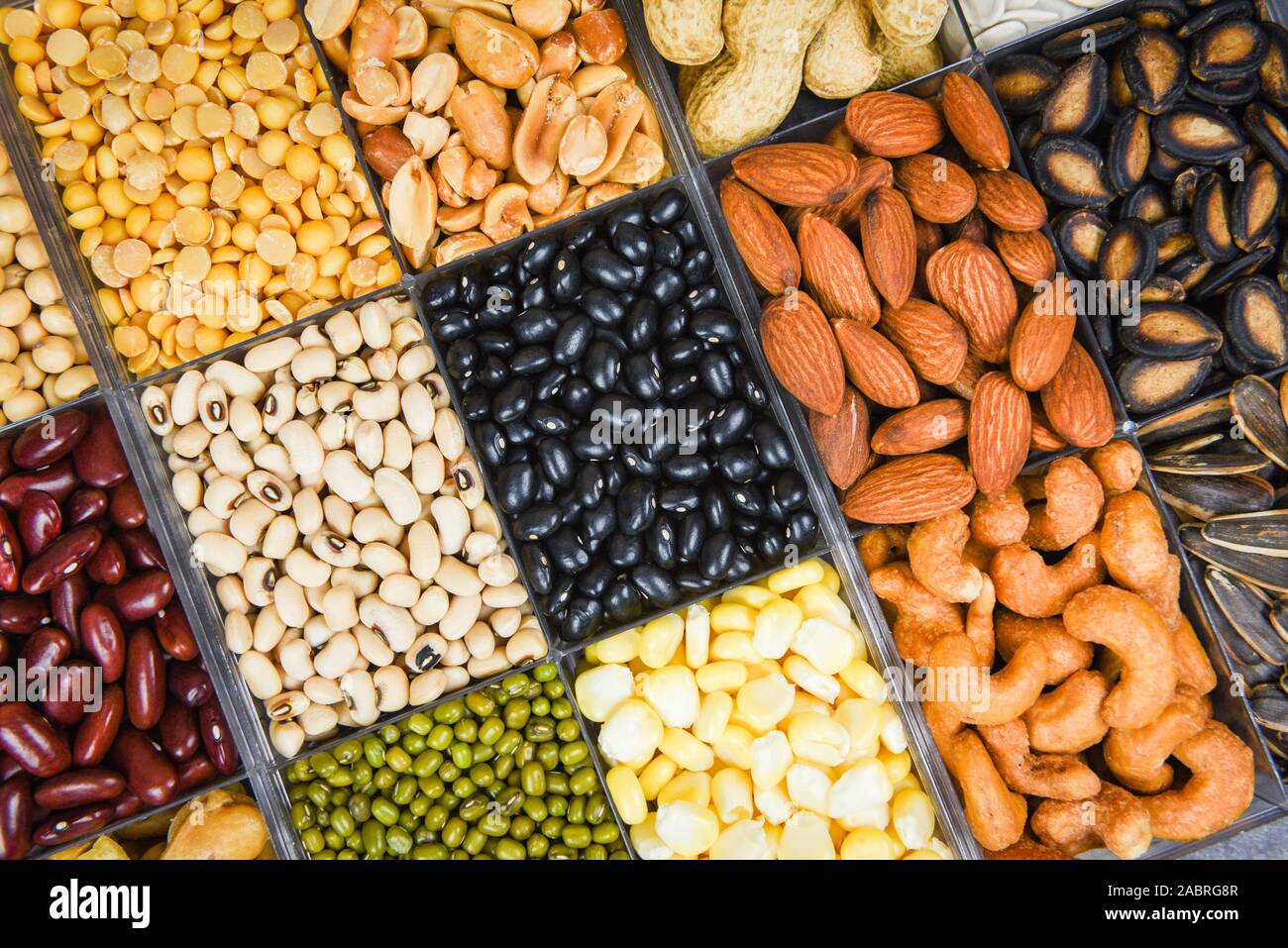Select different whole grains beans and legumes seeds lentils and nuts ...