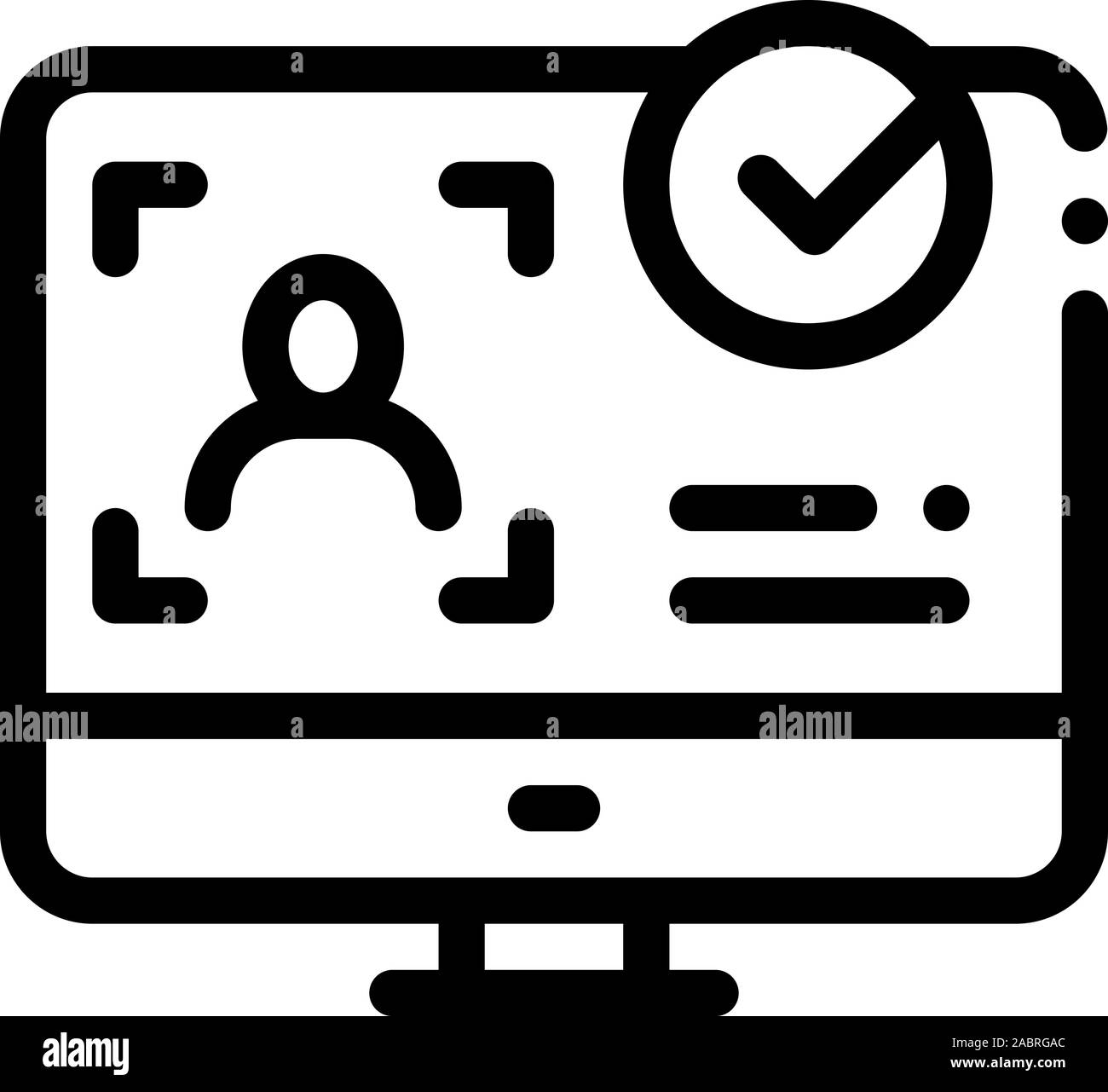 Computer Person Identity Icon Vector Outline Illustration Stock Vector ...