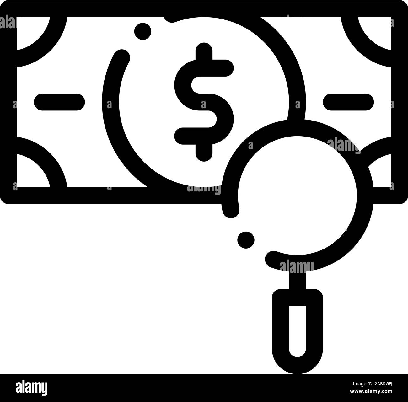 Currency Difference Search Icon Vector Outline Illustration Stock ...