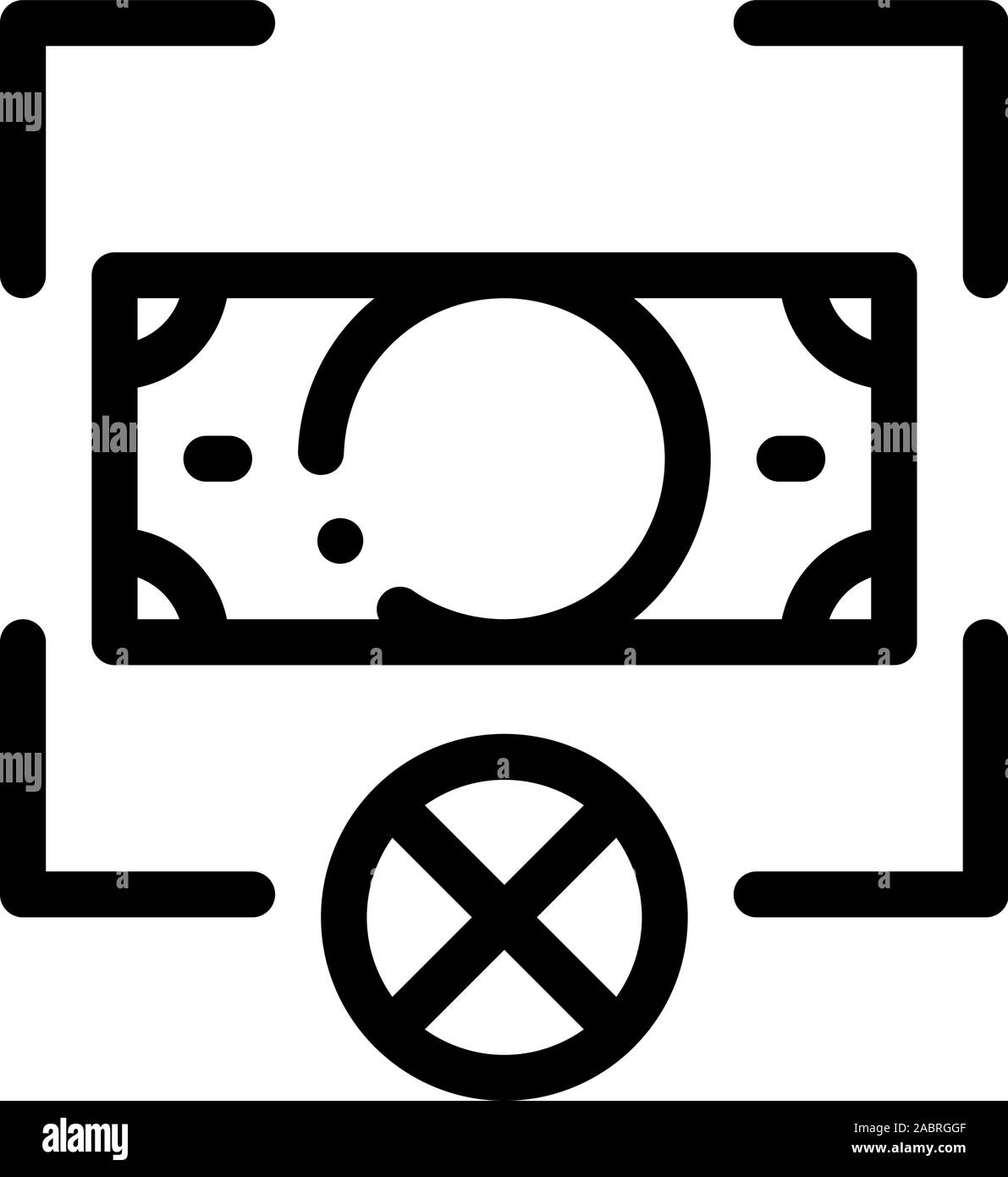 Fake Banknote Orientation Icon Vector Outline Illustration Stock Vector ...