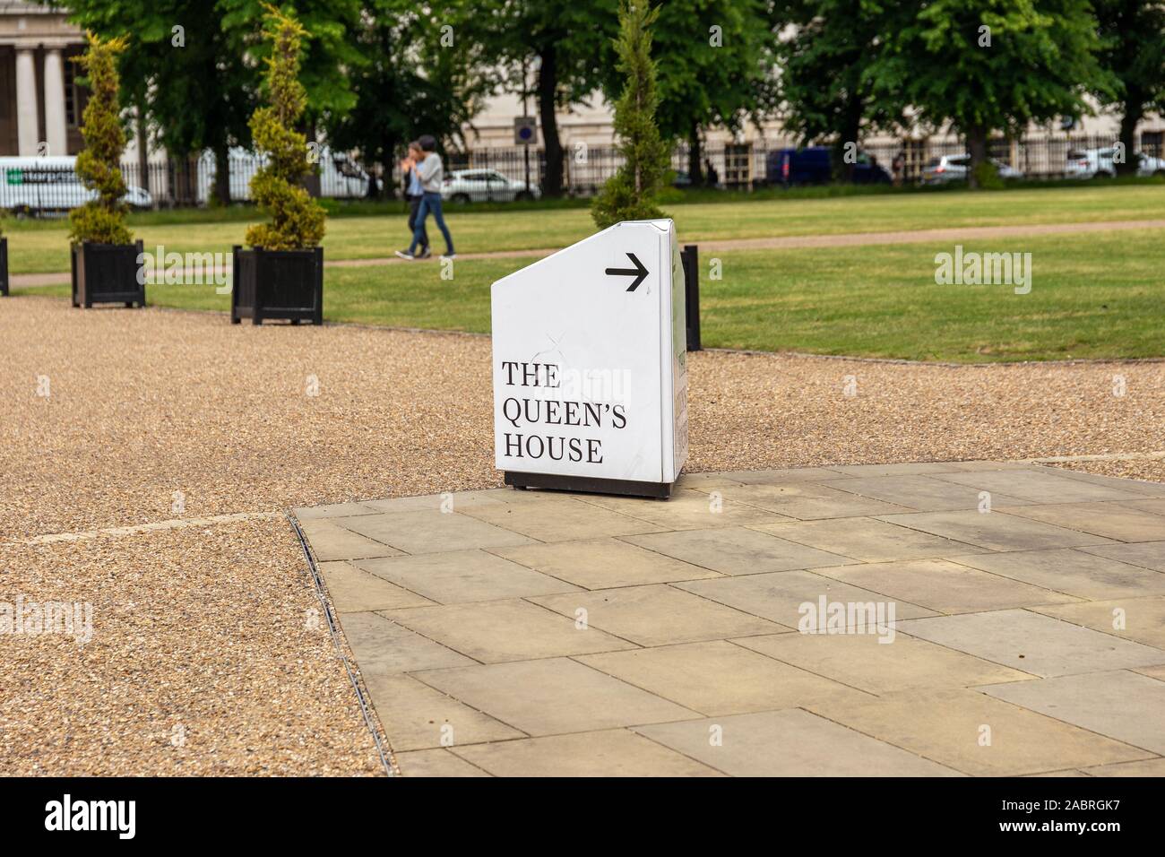 LONDON, UK - May 28, 2019: Directional Sign for The Queen's House ...