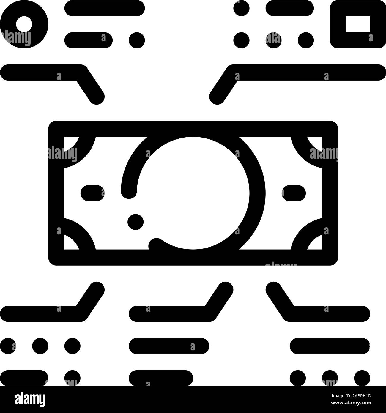 Elements Of Cash Banknotes Icon Vector Outline Illustration Stock ...