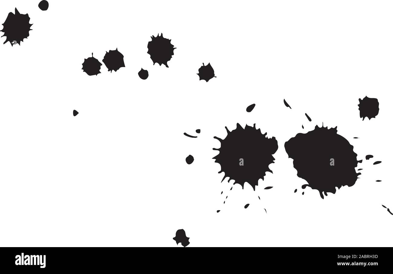 Drop black ink blot collection isolated on white background Stock ...