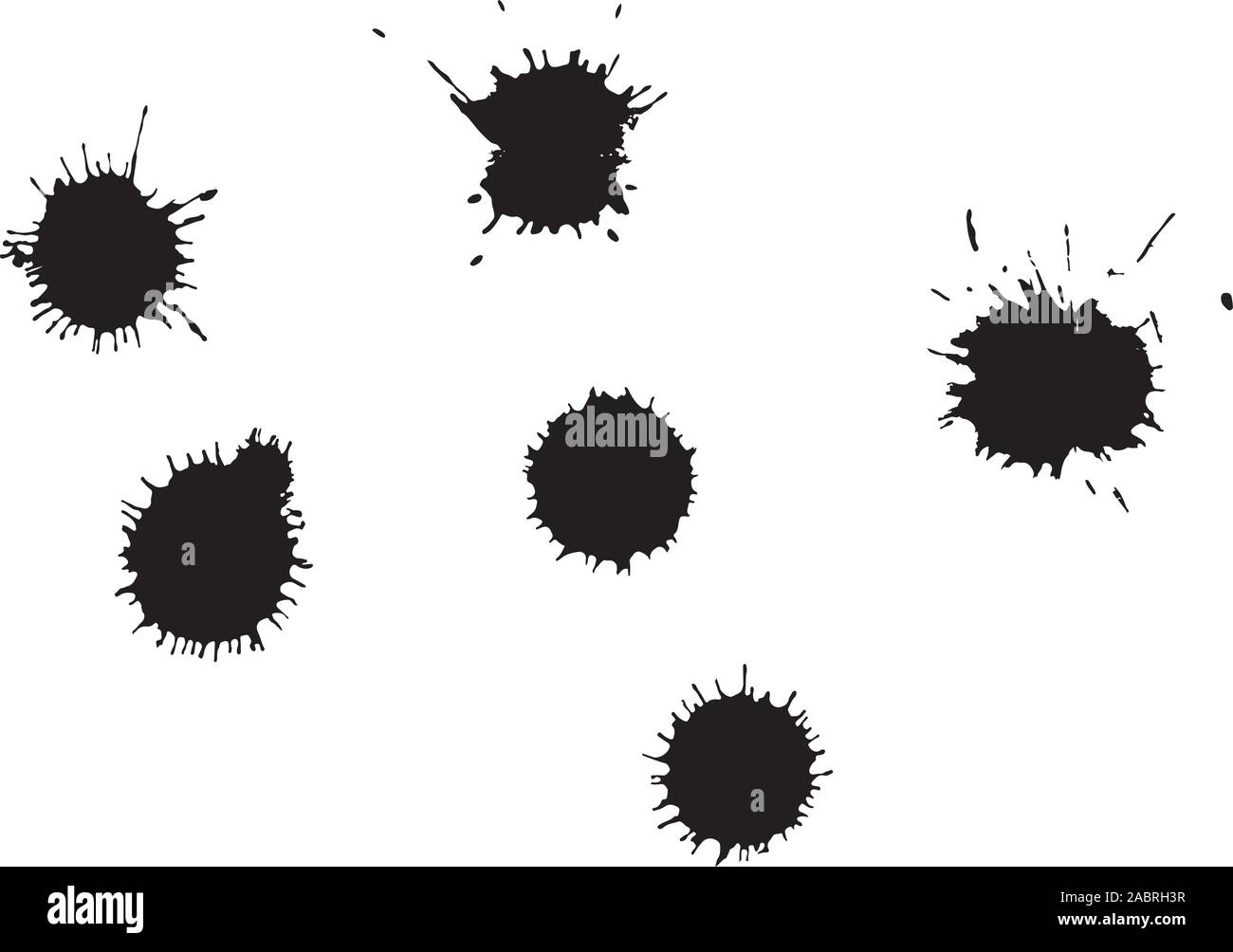 Drop black ink blot collection isolated on white background Stock ...