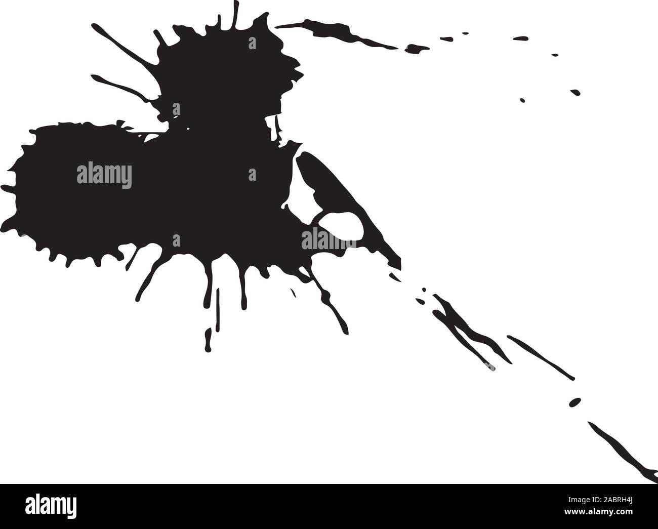 Drop black ink blot isolated on white background Stock Vector Image ...