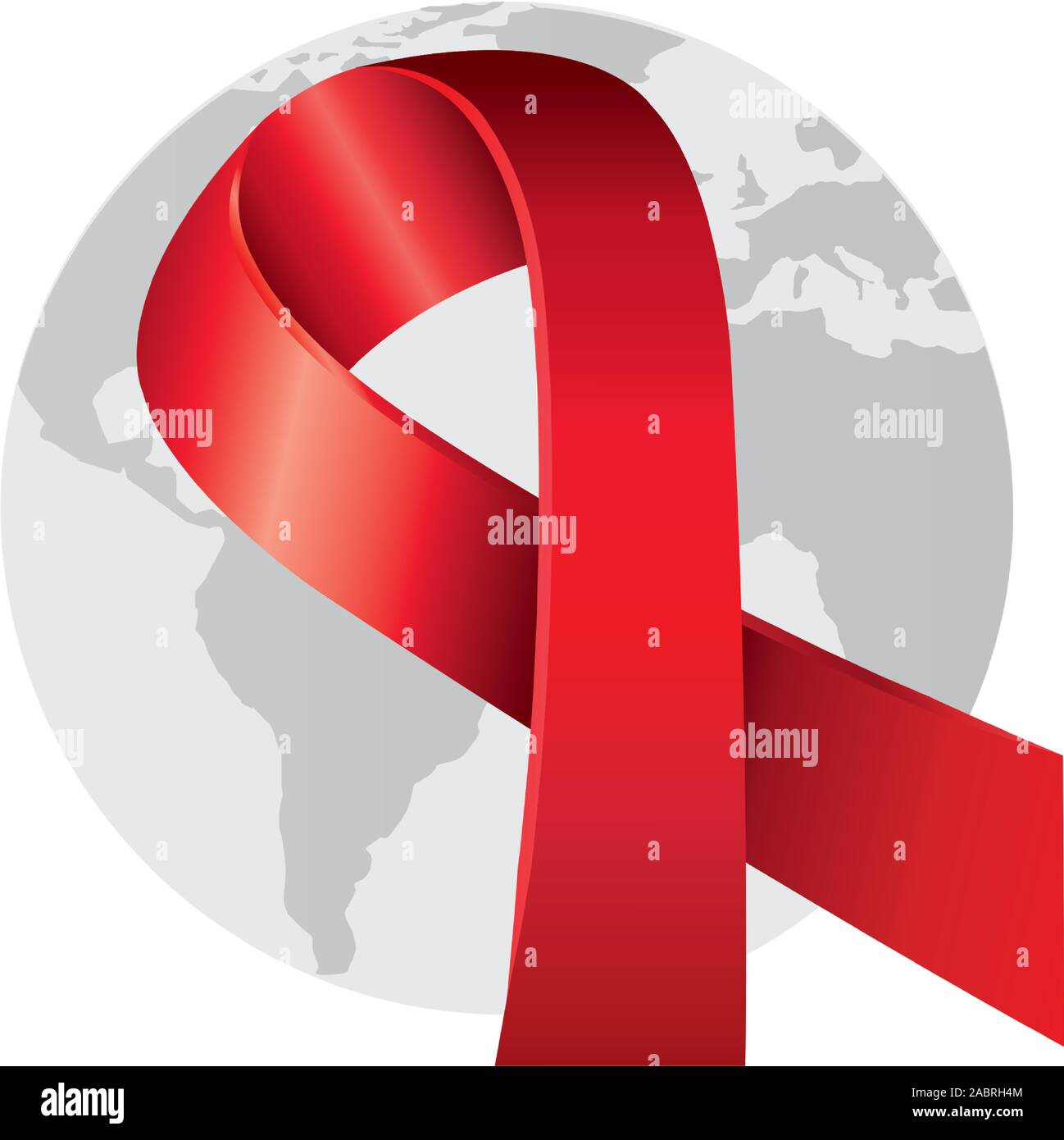 aids day awareness ribbon with planet earth Stock Vector Image & Art ...