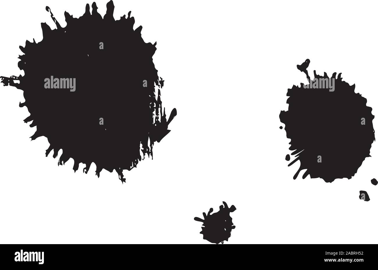 Drop black ink blot collection isolated on white background Stock ...