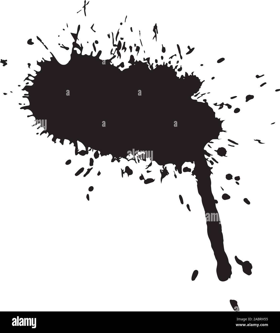Drop black ink blot isolated on white background Stock Vector Image ...