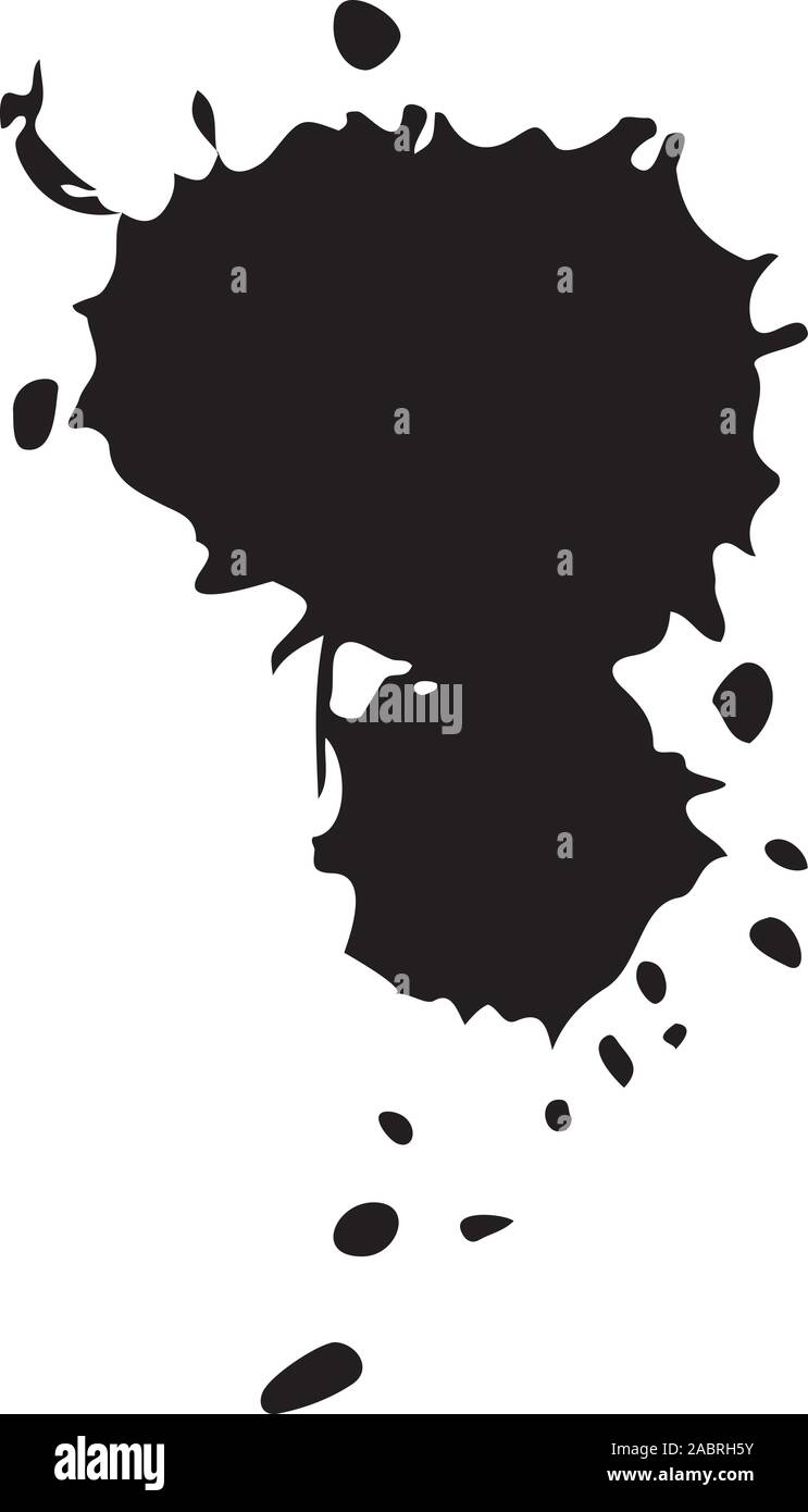 Drop black ink blot isolated on white background Stock Vector Image ...