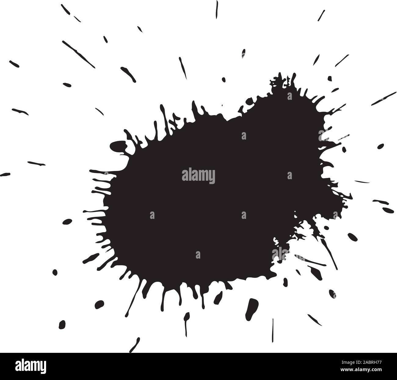 Drop black ink blot isolated on white background Stock Vector Image ...