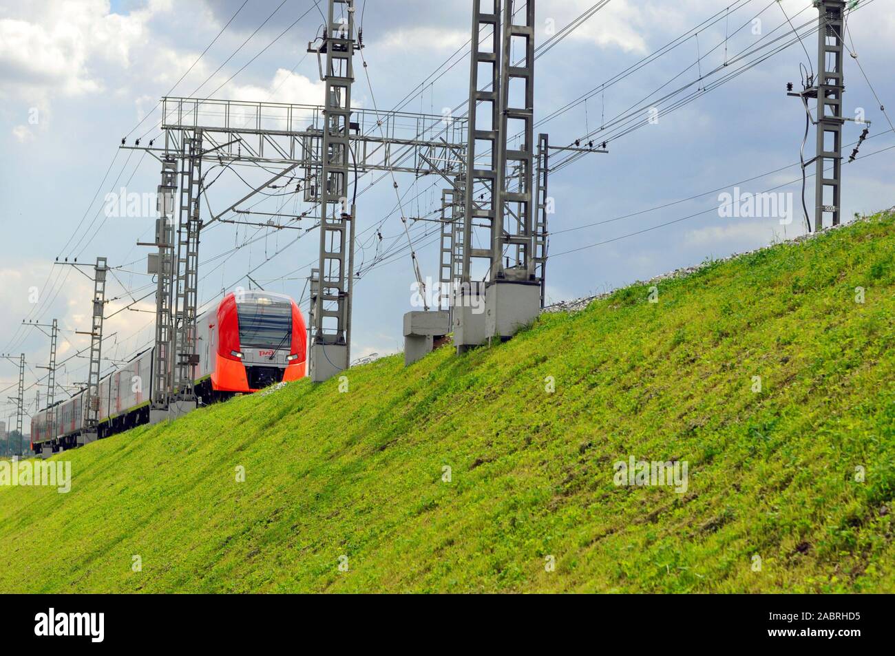Moscow. Russia - June 16, 2019: Trains of the Moscow Central Ring ...