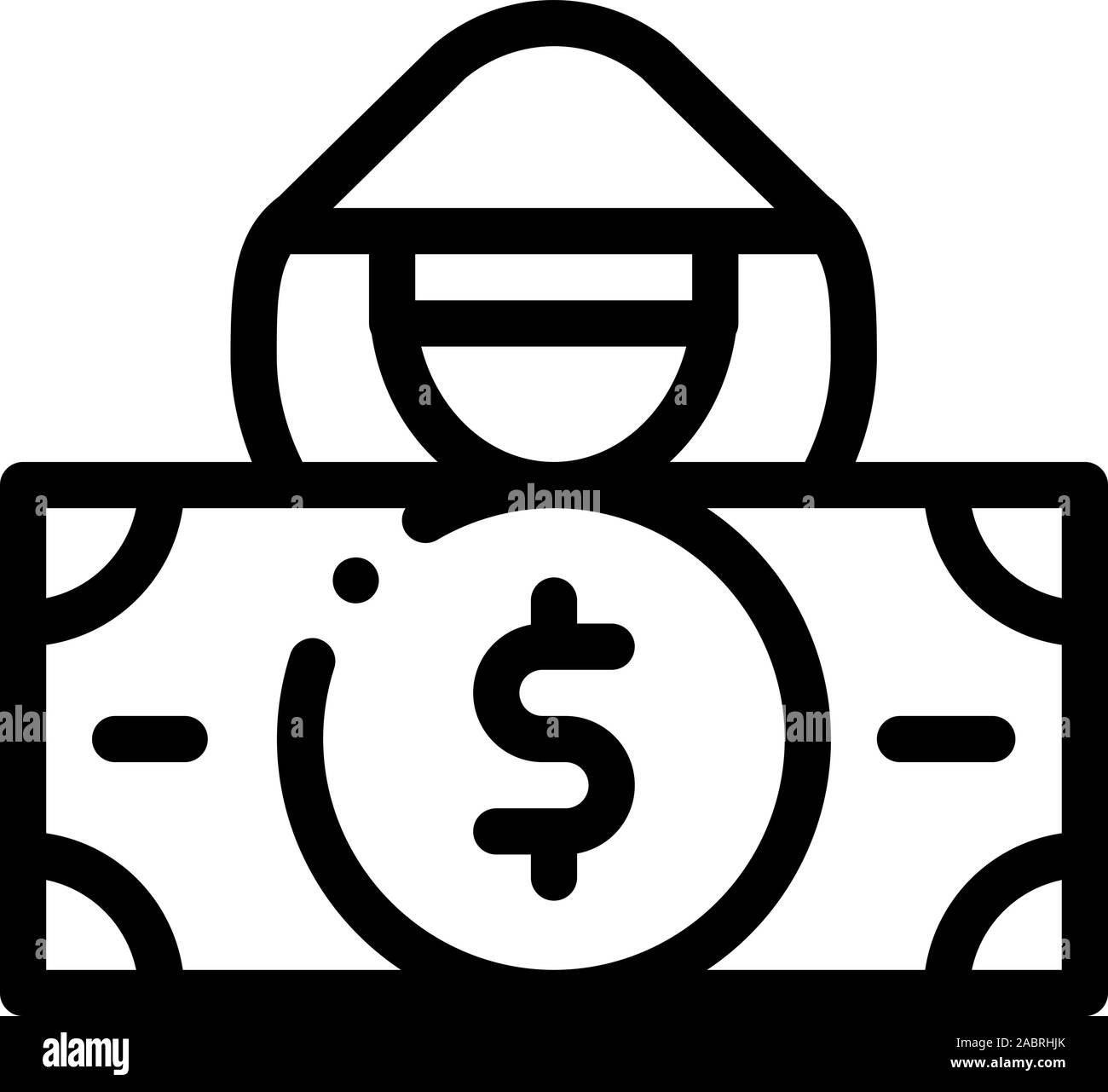 Fake Banknote Fraudster Icon Vector Outline Illustration Stock Vector ...