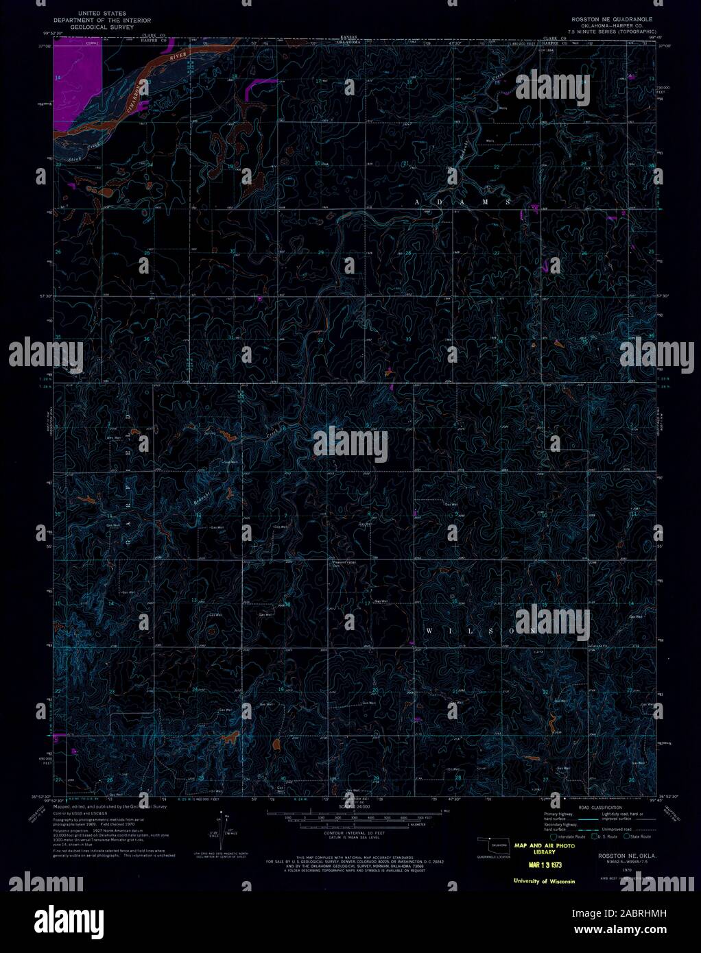 Map of rosston oklahoma hi-res stock photography and images - Alamy