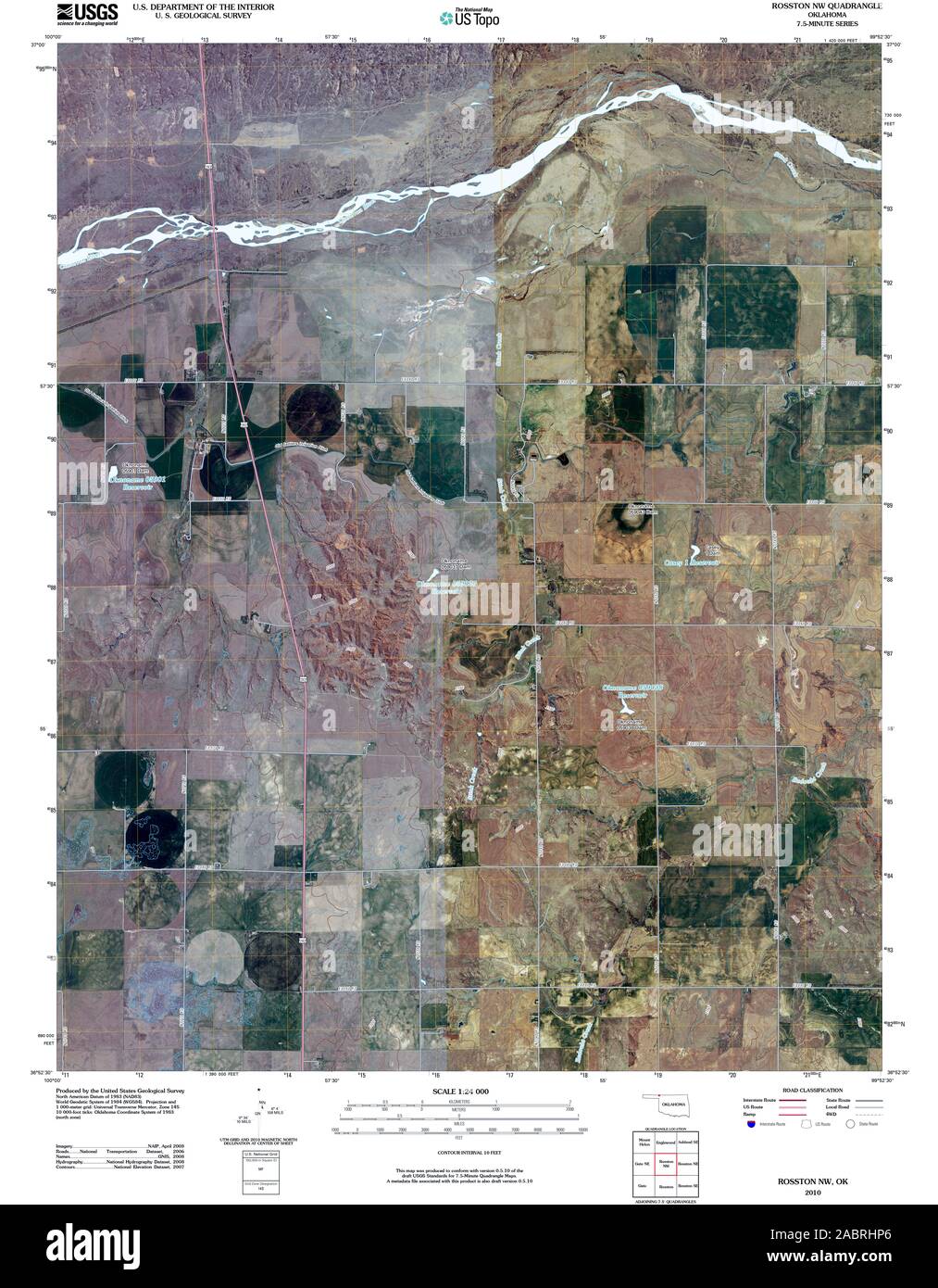 Map of rosston oklahoma Cut Out Stock Images & Pictures - Alamy