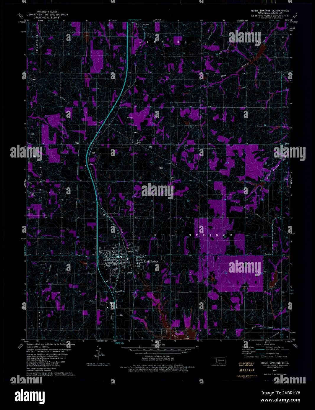 Map of rush springs hi-res stock photography and images - Alamy