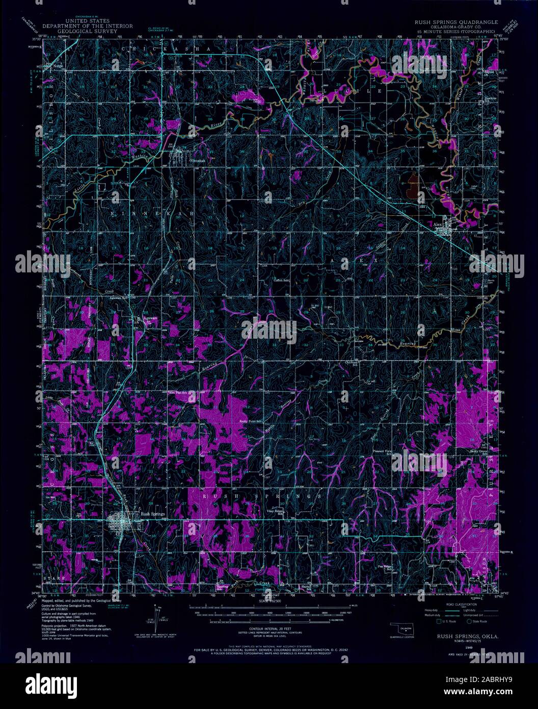 Map of rush springs hi-res stock photography and images - Alamy