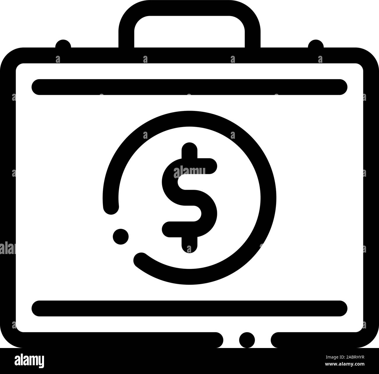 Money Dollars Case Icon Vector Outline Illustration Stock Vector Image ...