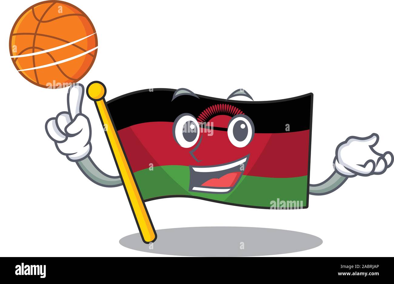 Mascot of flag malawi cartoon character style with basketball Stock ...