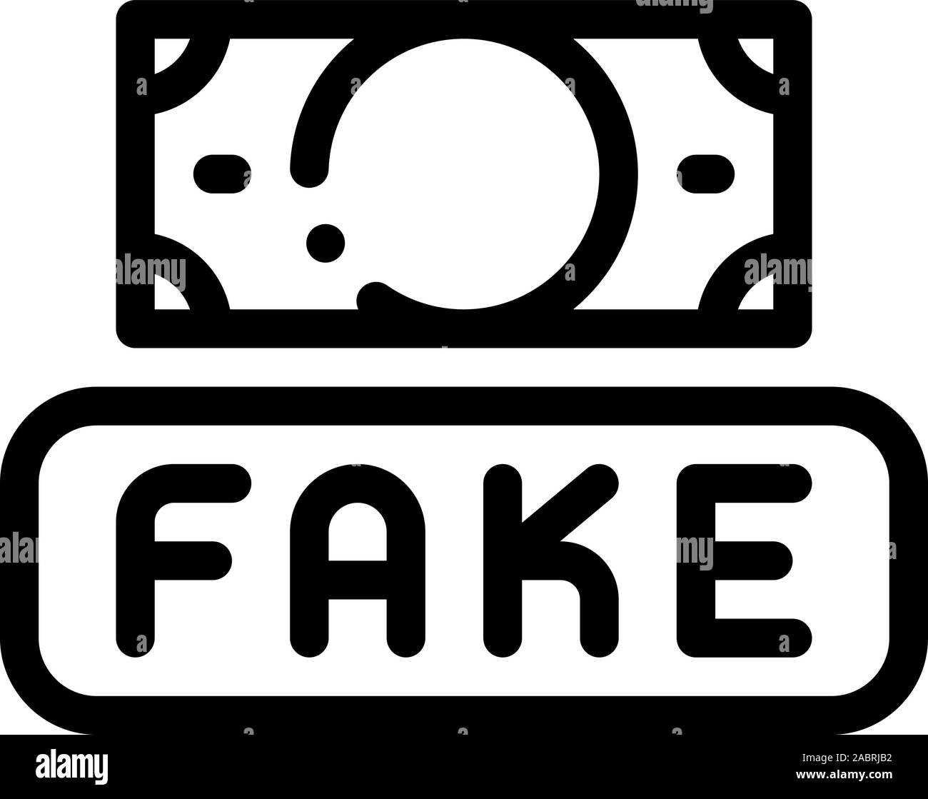 Fake Money Currency Icon Vector Outline Illustration Stock Vector Image ...