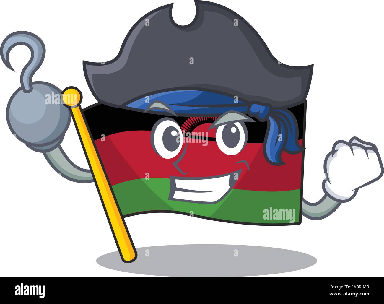 one hand Pirate flag malawi mascot cartoon style Stock Vector Image ...
