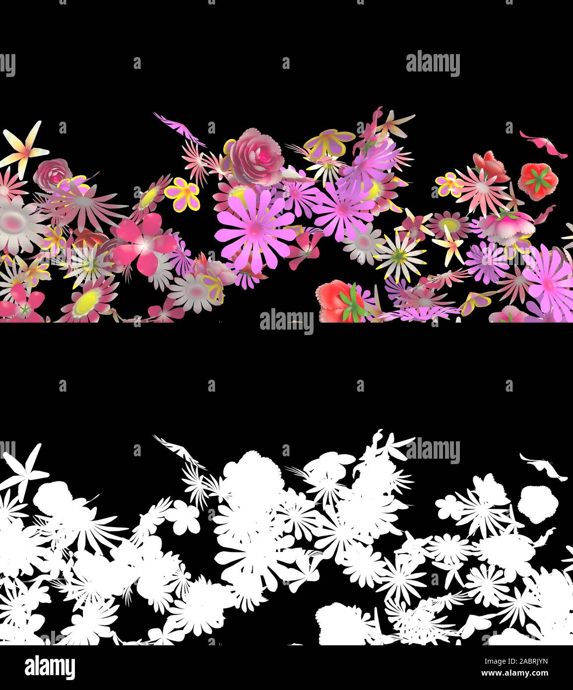 3D illustration of a flower petals flow with alpha layer Stock Photo ...