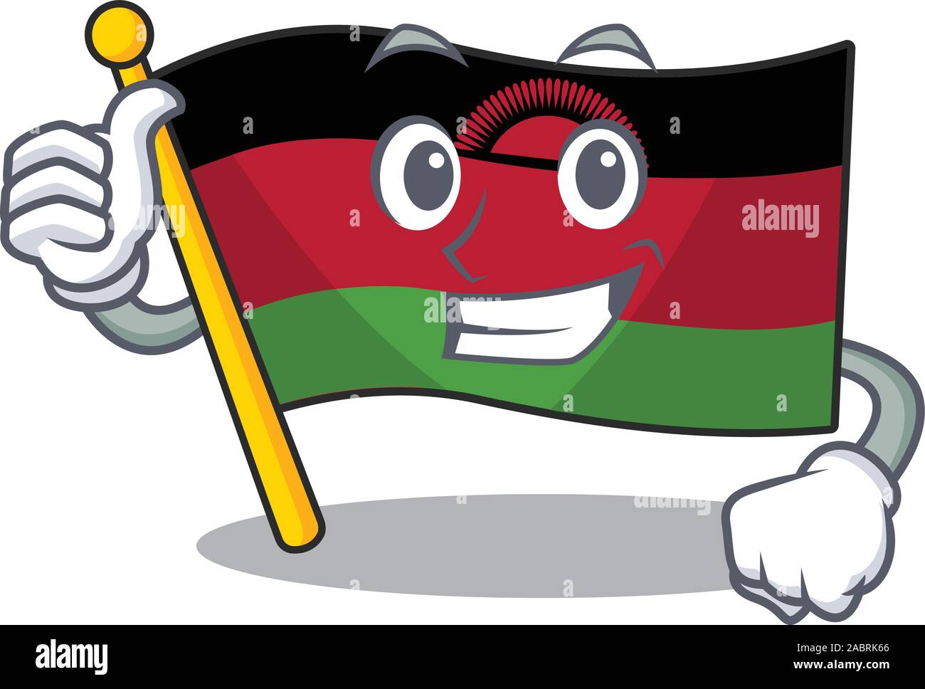 Cartoon of flag malawi making Thumbs up gesture Stock Vector Image ...