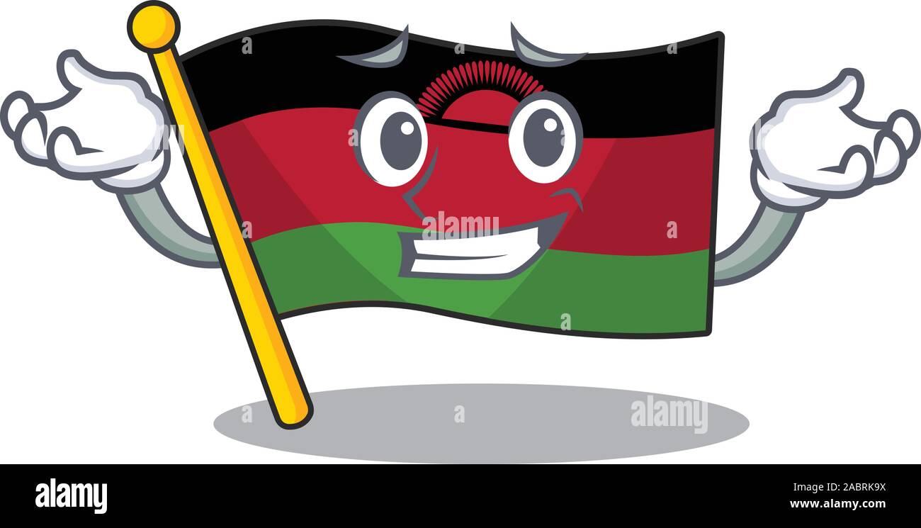Super Cool Grinning flag malawi mascot cartoon style Stock Vector Image ...