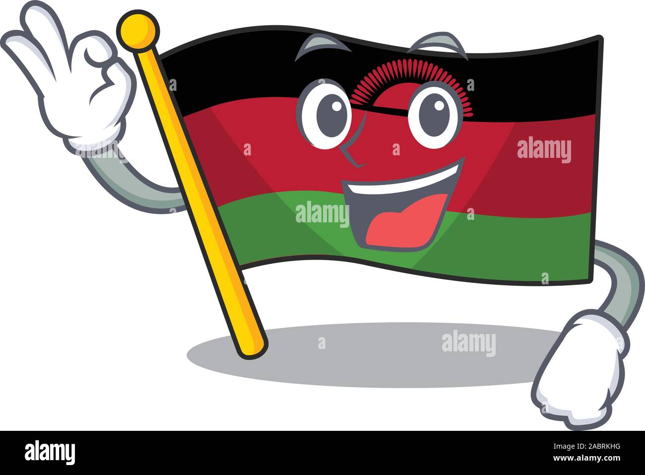 Sweet flag malawi cartoon character making an Okay gesture Stock Vector ...
