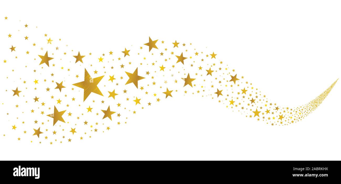 gold stars fly in a stream on a white background Stock Vector Image ...