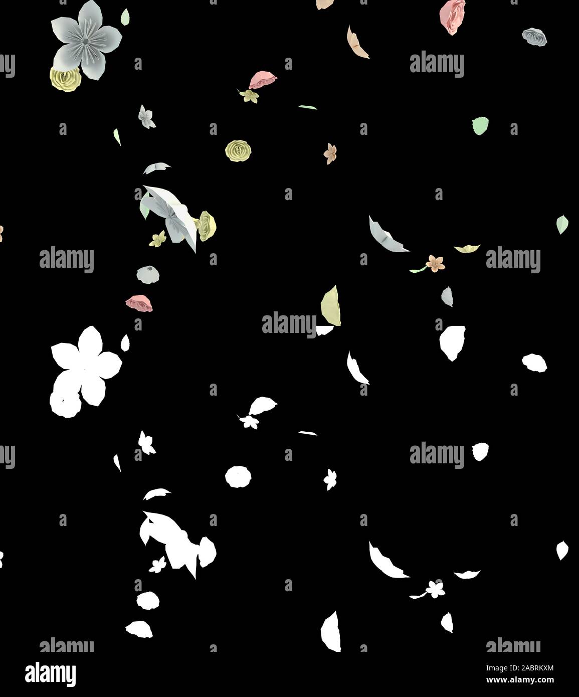 3D illustration of a paper flower flow with alpha layer Stock Photo - Alamy