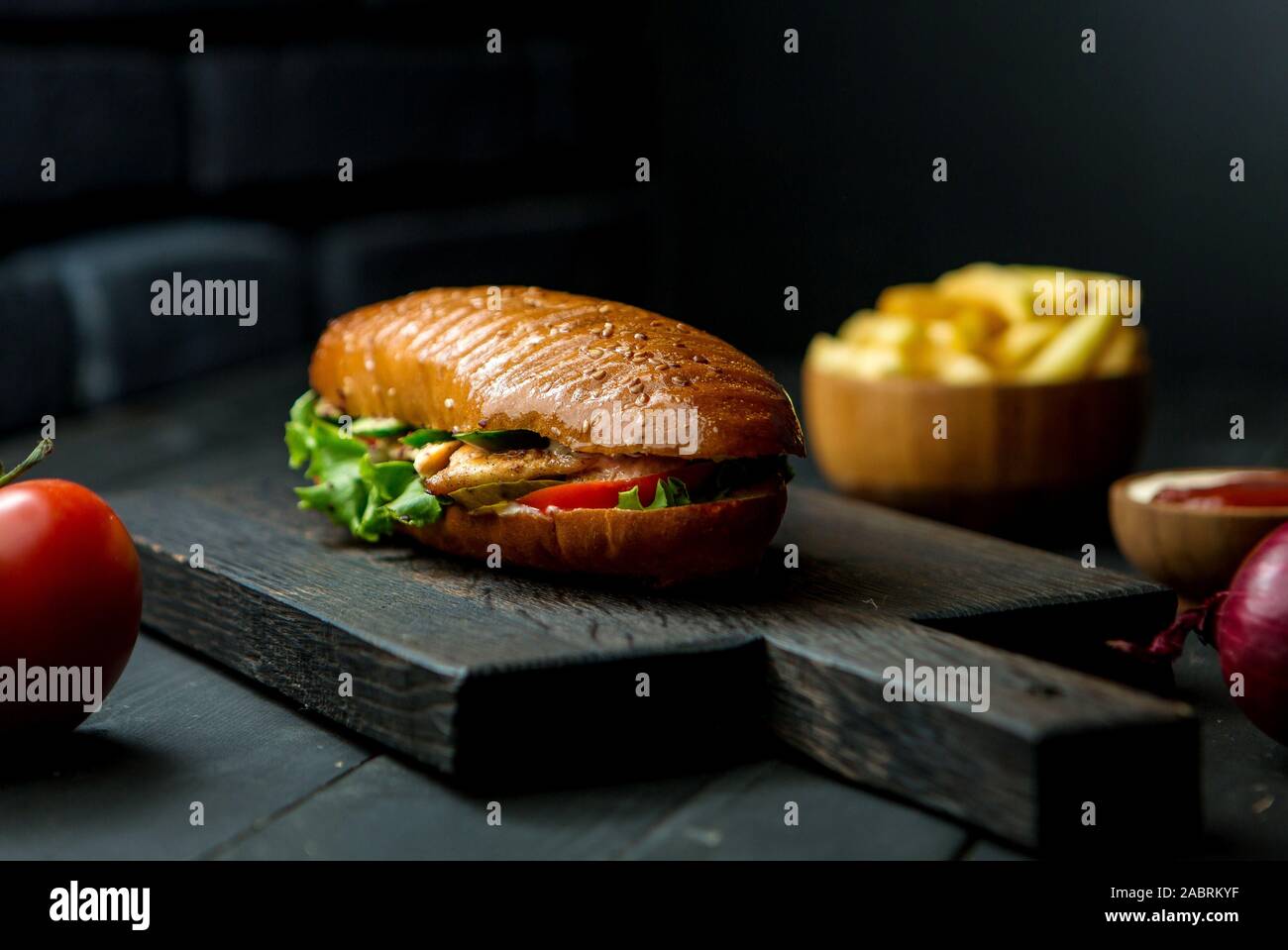 chicken doner in a soft crispy loaf Stock Photo - Alamy