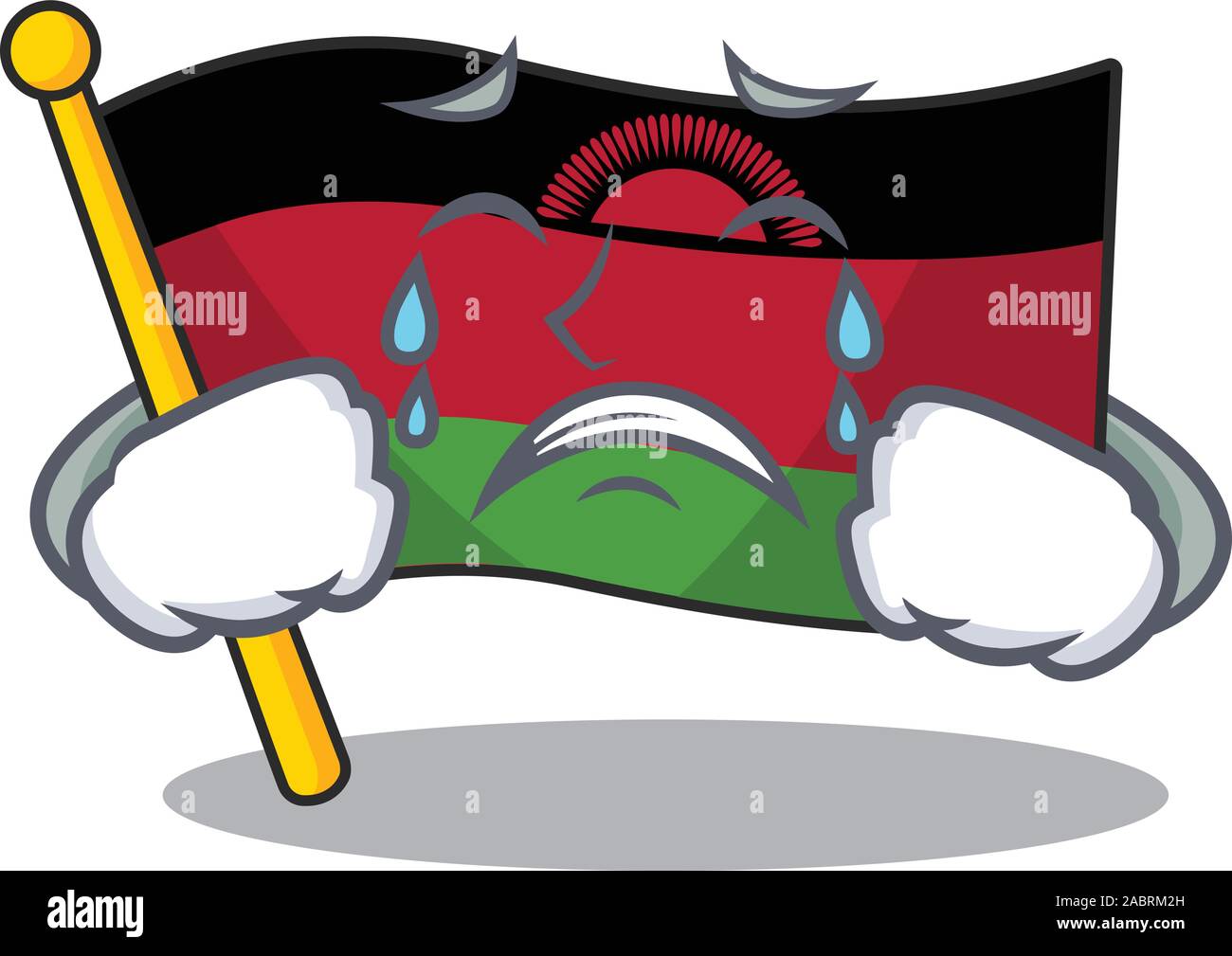 Sad Crying flag malawi mascot cartoon style Stock Vector Image & Art ...