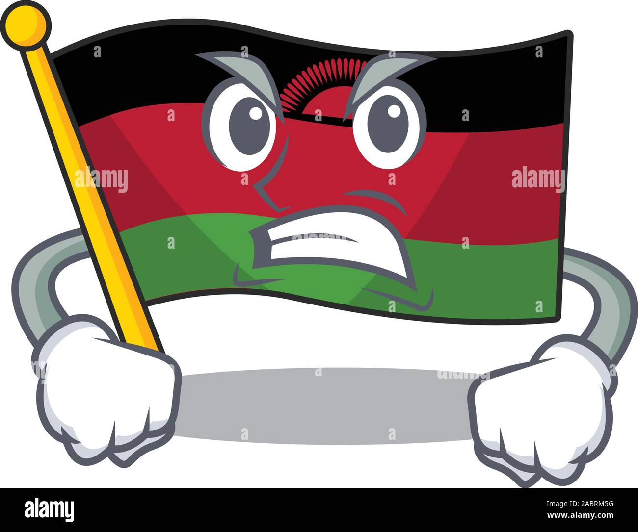 mascot of angry flag malawi cartoon character style Stock Vector Image ...