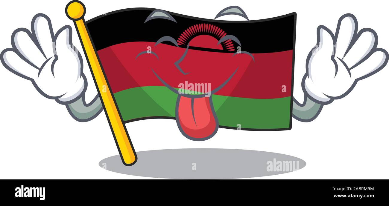 Super cute flag malawi cartoon design with Tongue out Stock Vector ...