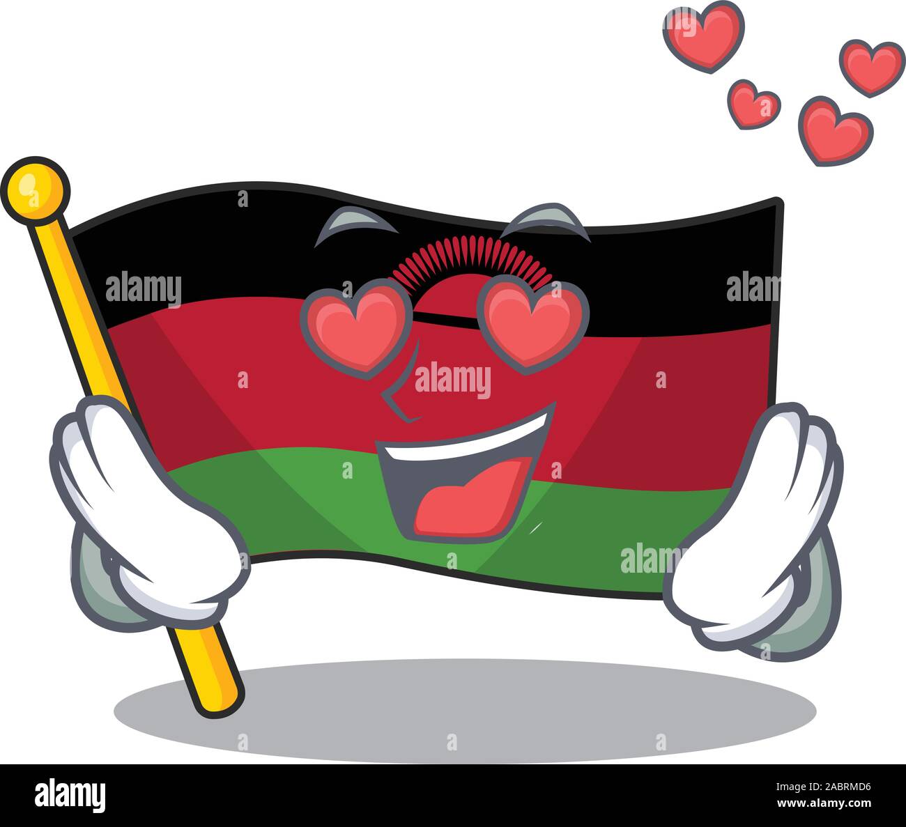 falling In love Happy cute flag malawi cartoon design Stock Vector ...