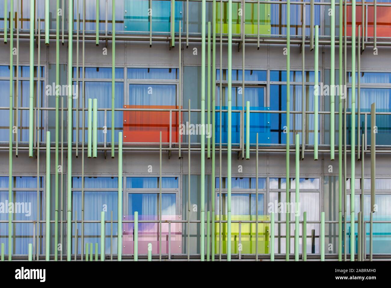 The facade of a modern building, an abstract architectural solution ...