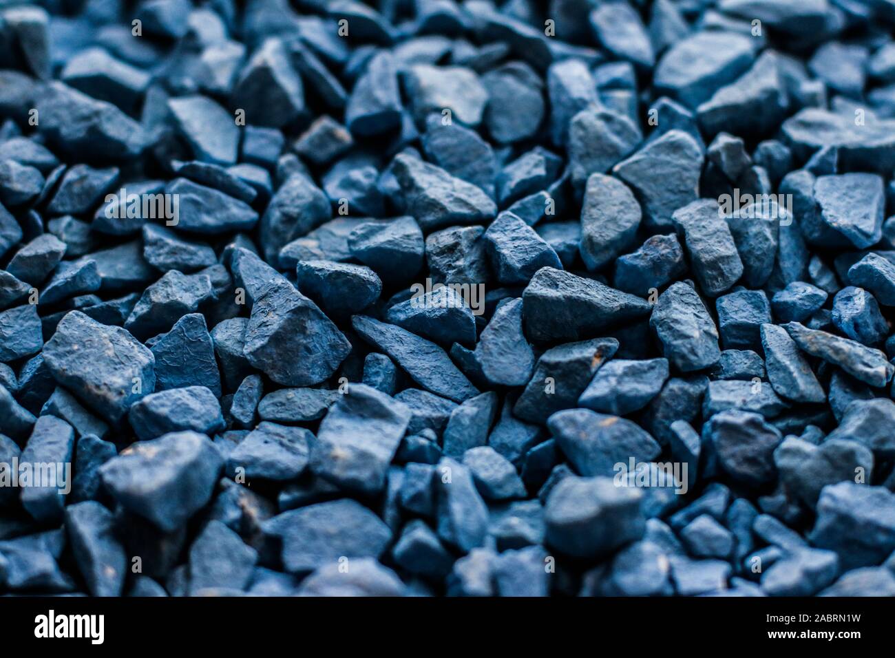 Decor, surface and nature concept - Blue stone pebbles as abstract ...