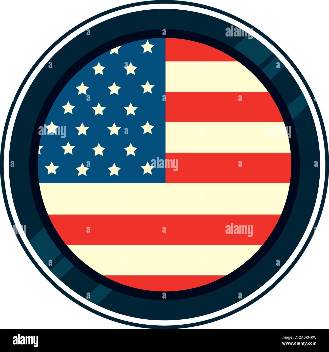 united states flag in frame circular Stock Vector Image & Art - Alamy