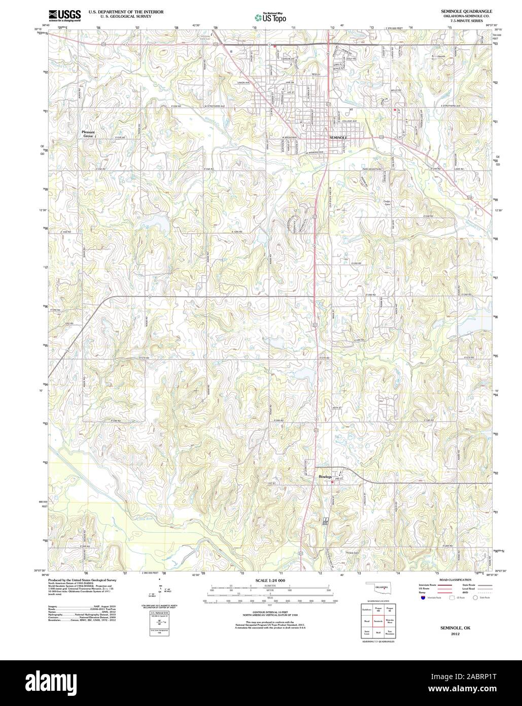 Map of seminole oklahoma Cut Out Stock Images & Pictures - Alamy