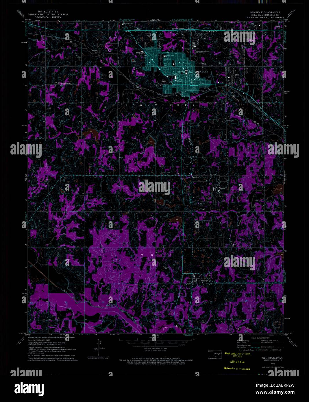 Map of seminole oklahoma hi-res stock photography and images - Alamy