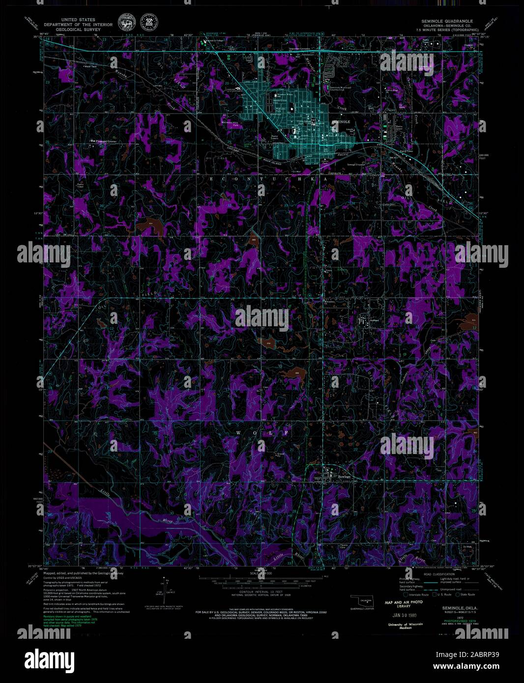 Map of seminole oklahoma hi-res stock photography and images - Alamy