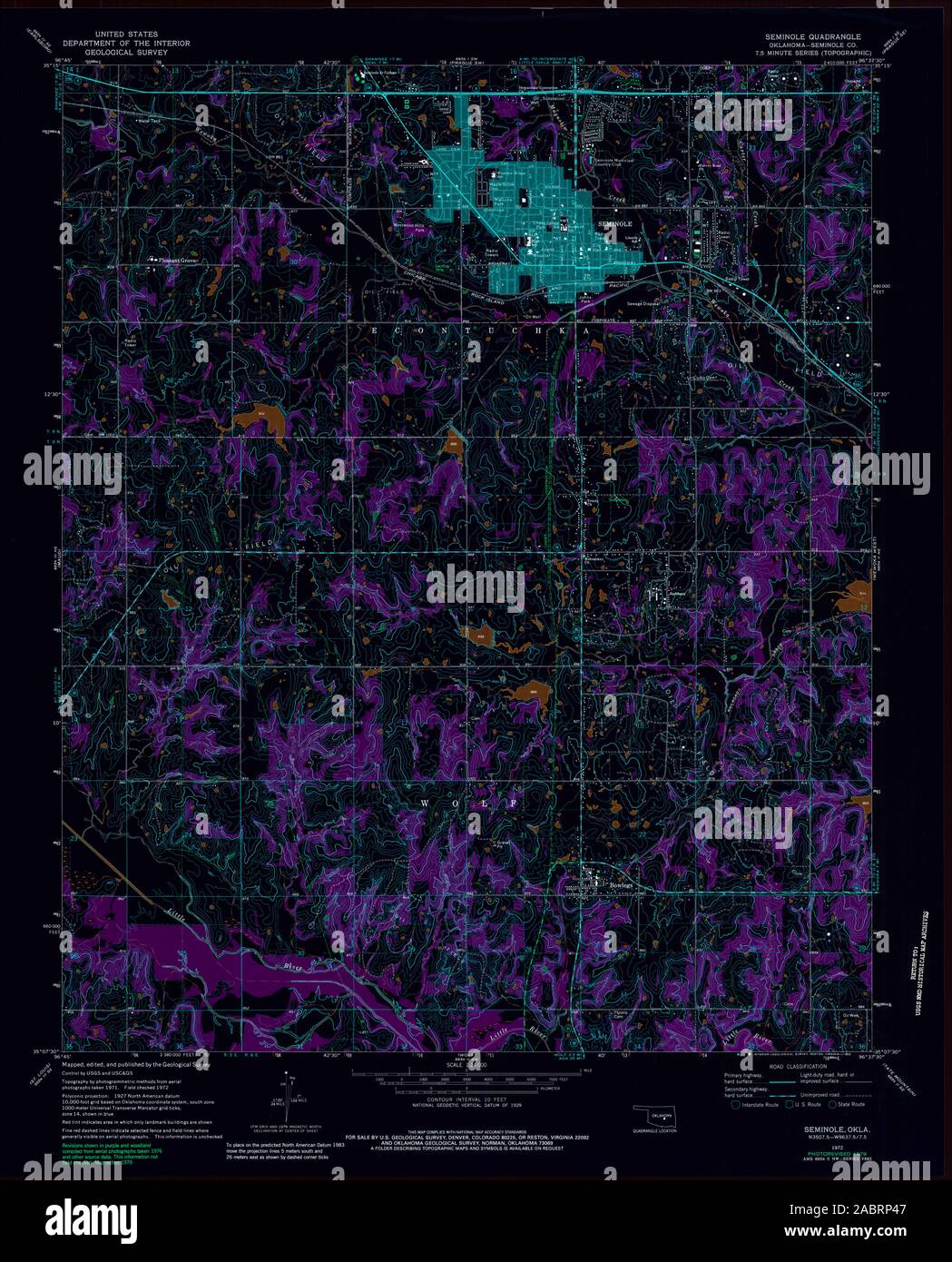 Map of seminole oklahoma hi-res stock photography and images - Alamy