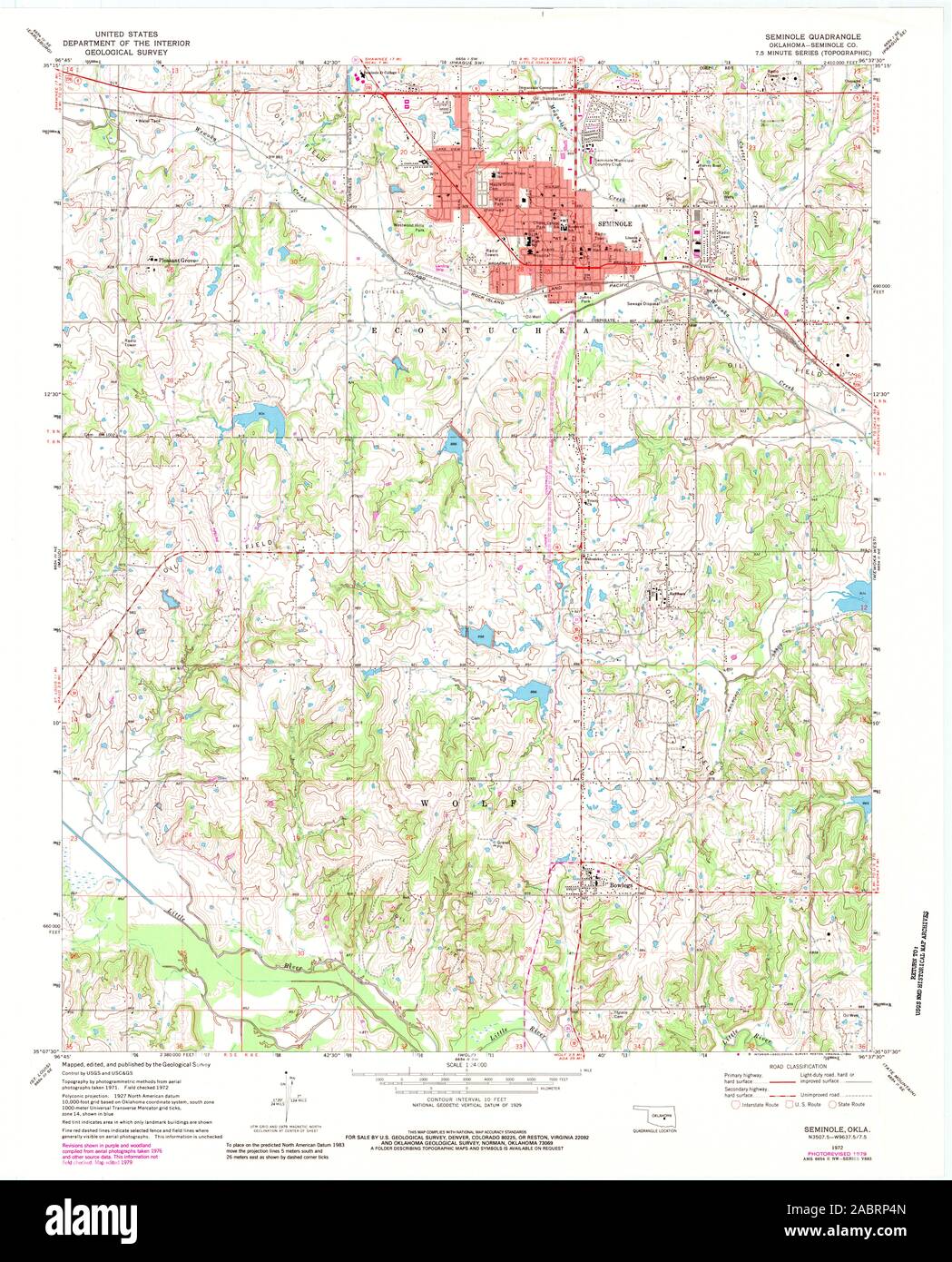 Map of seminole oklahoma hi-res stock photography and images - Alamy