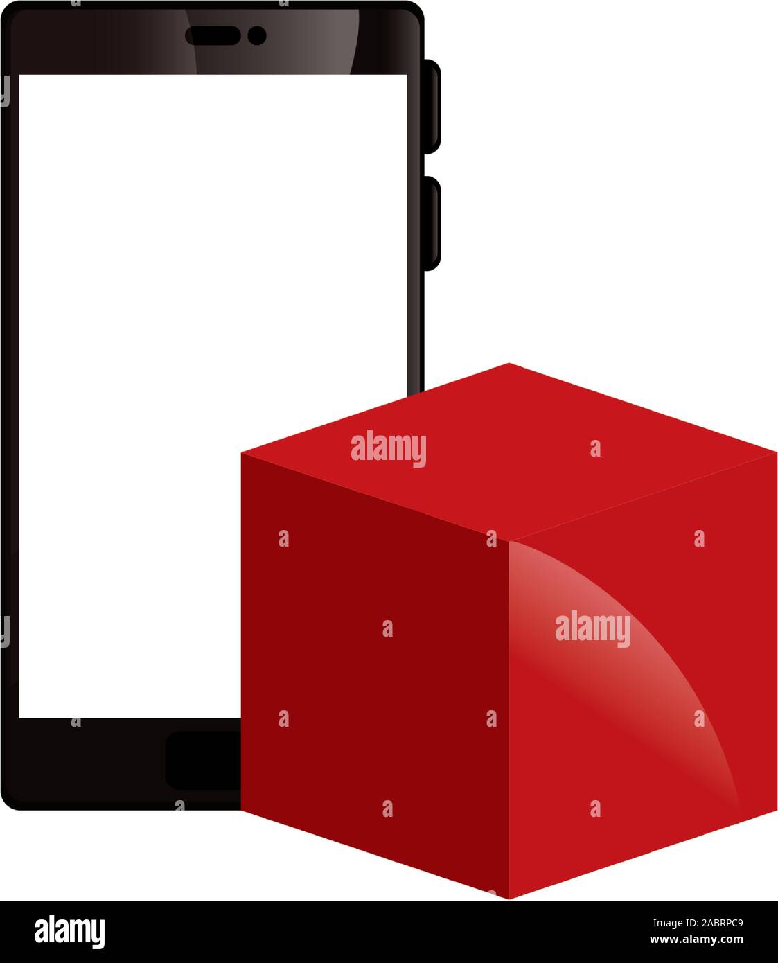 smartphone device with cube isolated icon Stock Vector Image & Art - Alamy