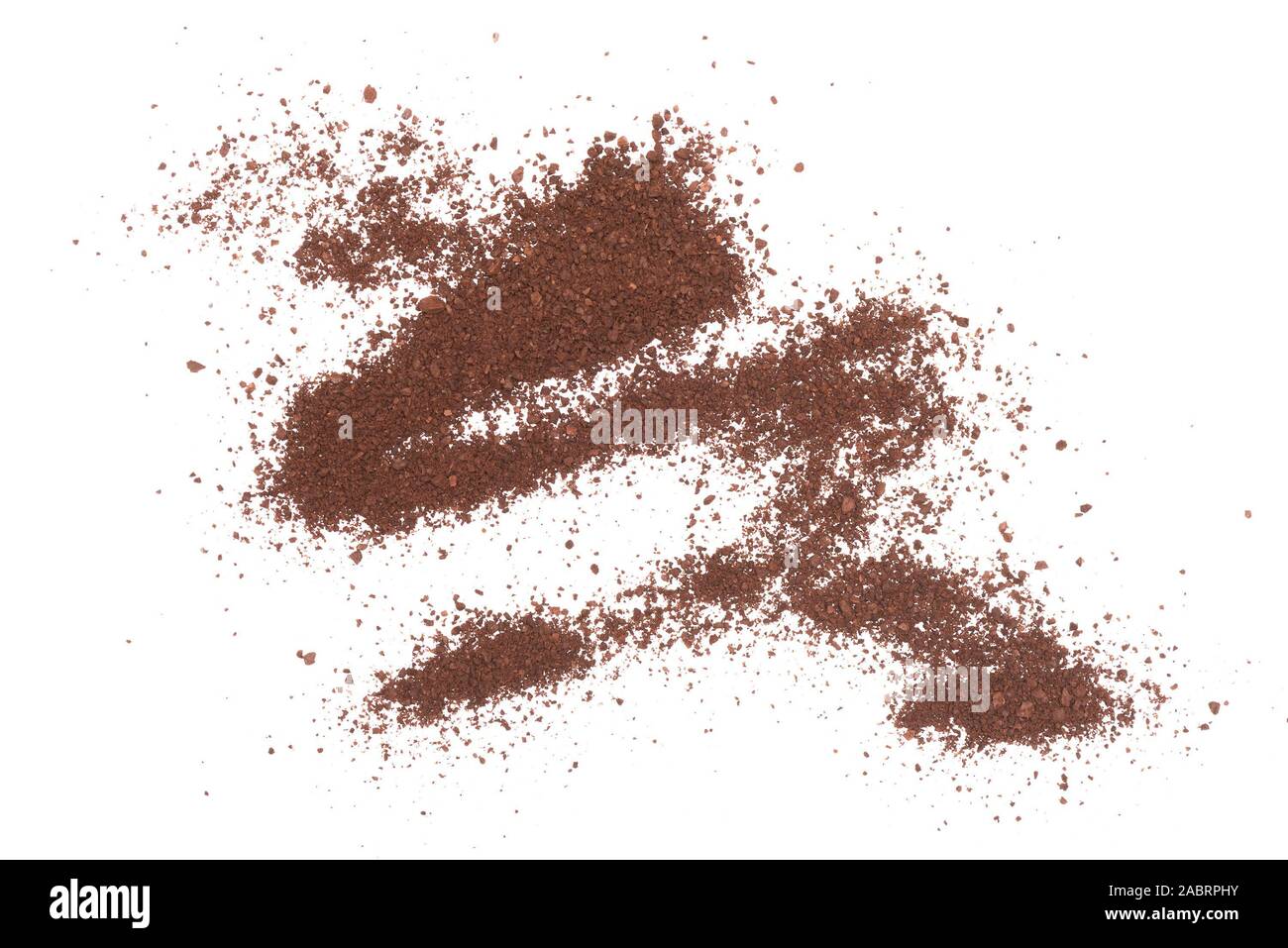 Coffee powder isolated on white background top view Stock Photo - Alamy