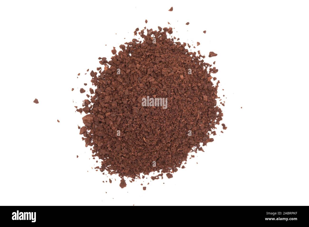 Coffee powder isolated on white background top view Stock Photo - Alamy