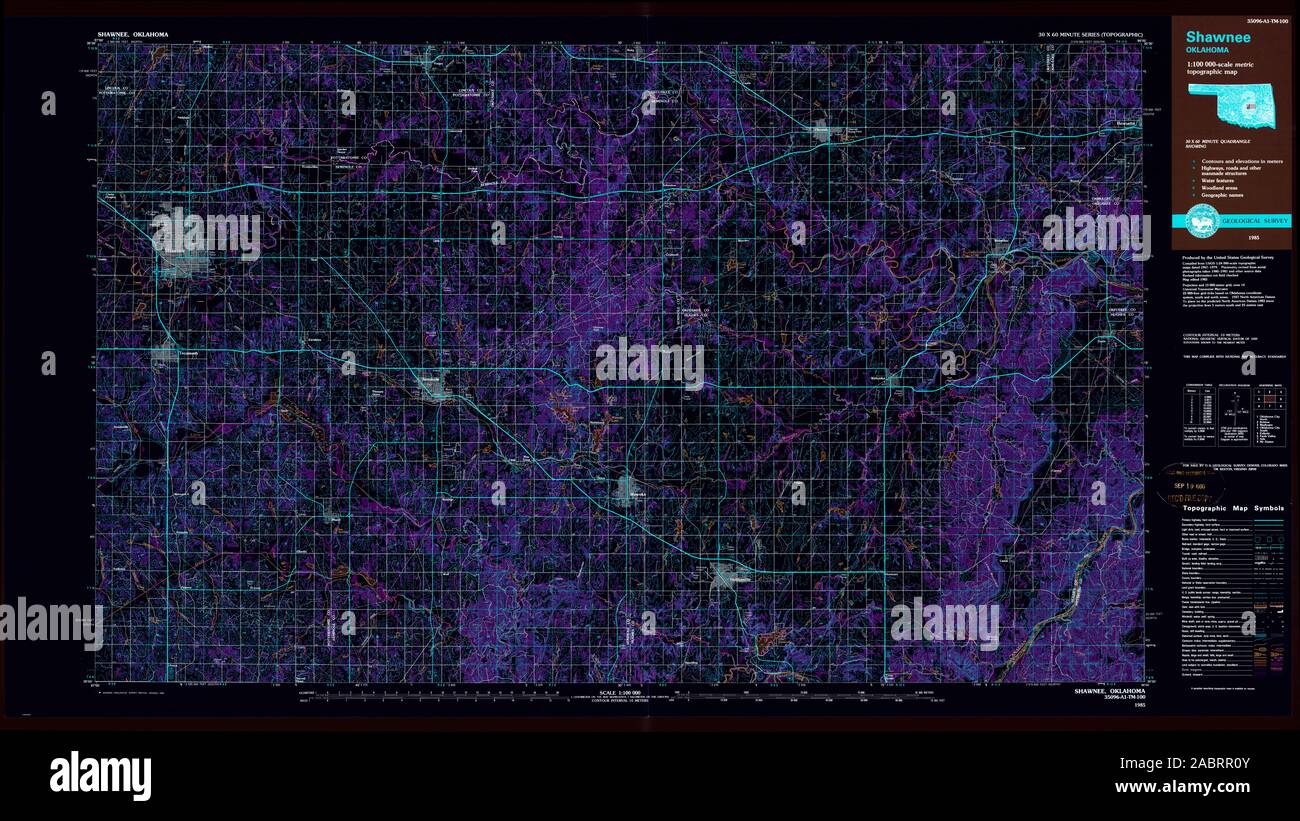 Shawnee oklahoma map hi-res stock photography and images - Alamy