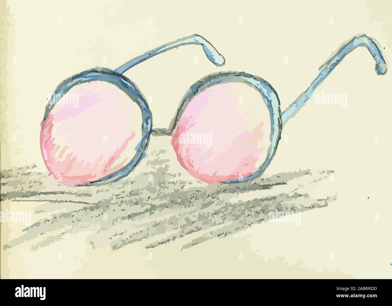 Colorful sketch of stylized sunglasses, hand drawn illustration Stock ...