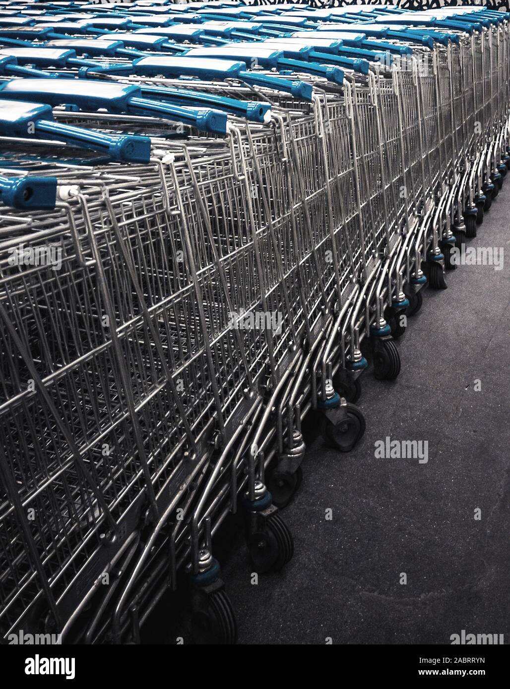 stack of the shopping trolleys Stock Photo - Alamy